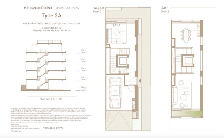Layout Nhà Phố Soho 2A-2B-2C-2D - The Global City